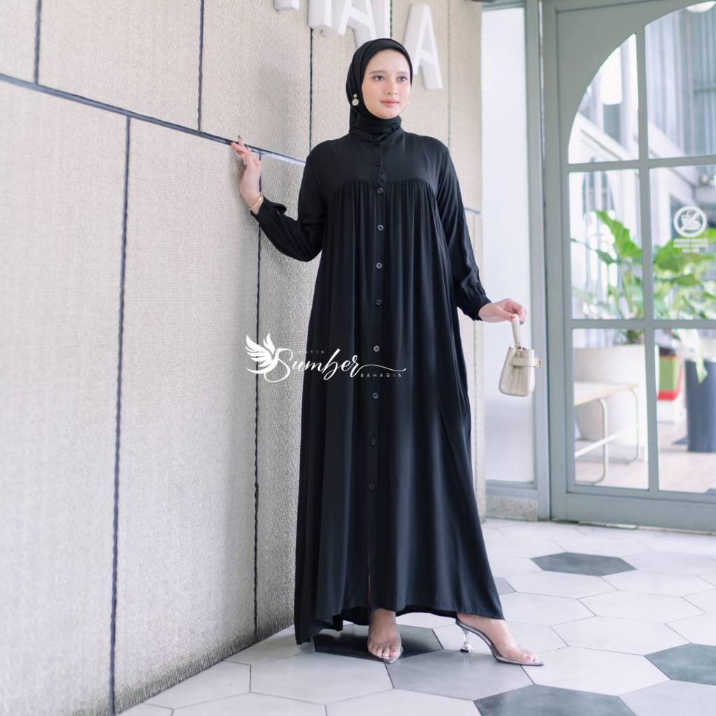 Jual Medina Dress rayon busui murah resleting depan longdress full ...
