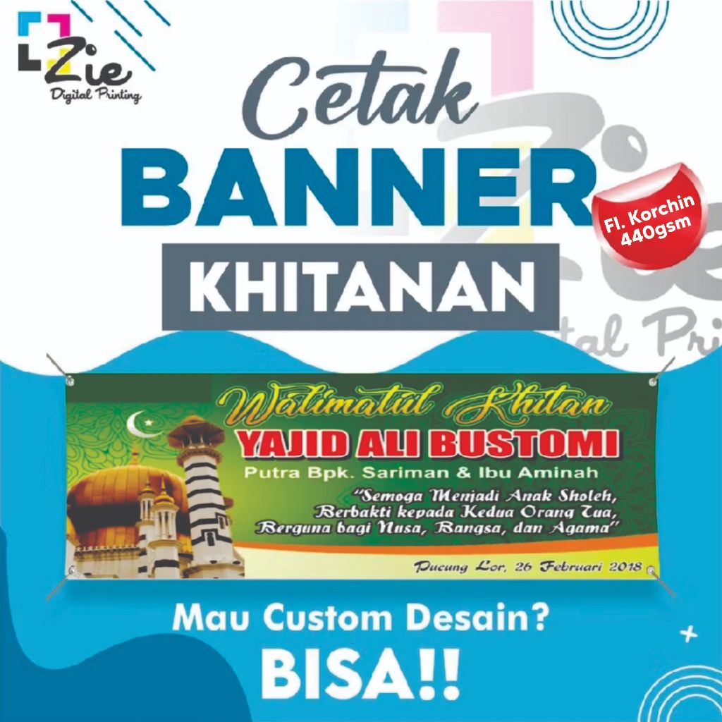 Jual Cetak Banner Khitanan Frontlite Bahan korchin 440gr Spanduk Backdrop Custom | Shopee Indonesia