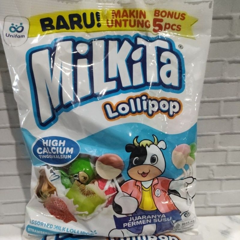 Jual Milkita assorted milk lollipop | 1 bungkus isi 30 + bonus 5 pcs | permen susu tangkai aneka ...