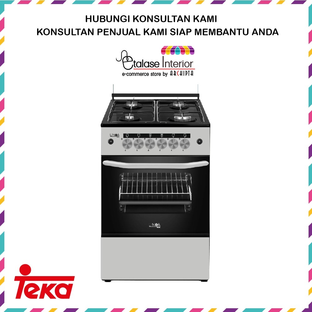 Jual Teka Linea - Kompor Oven Gas 4 Tungku Freestanding Cooker LFS 504 ...