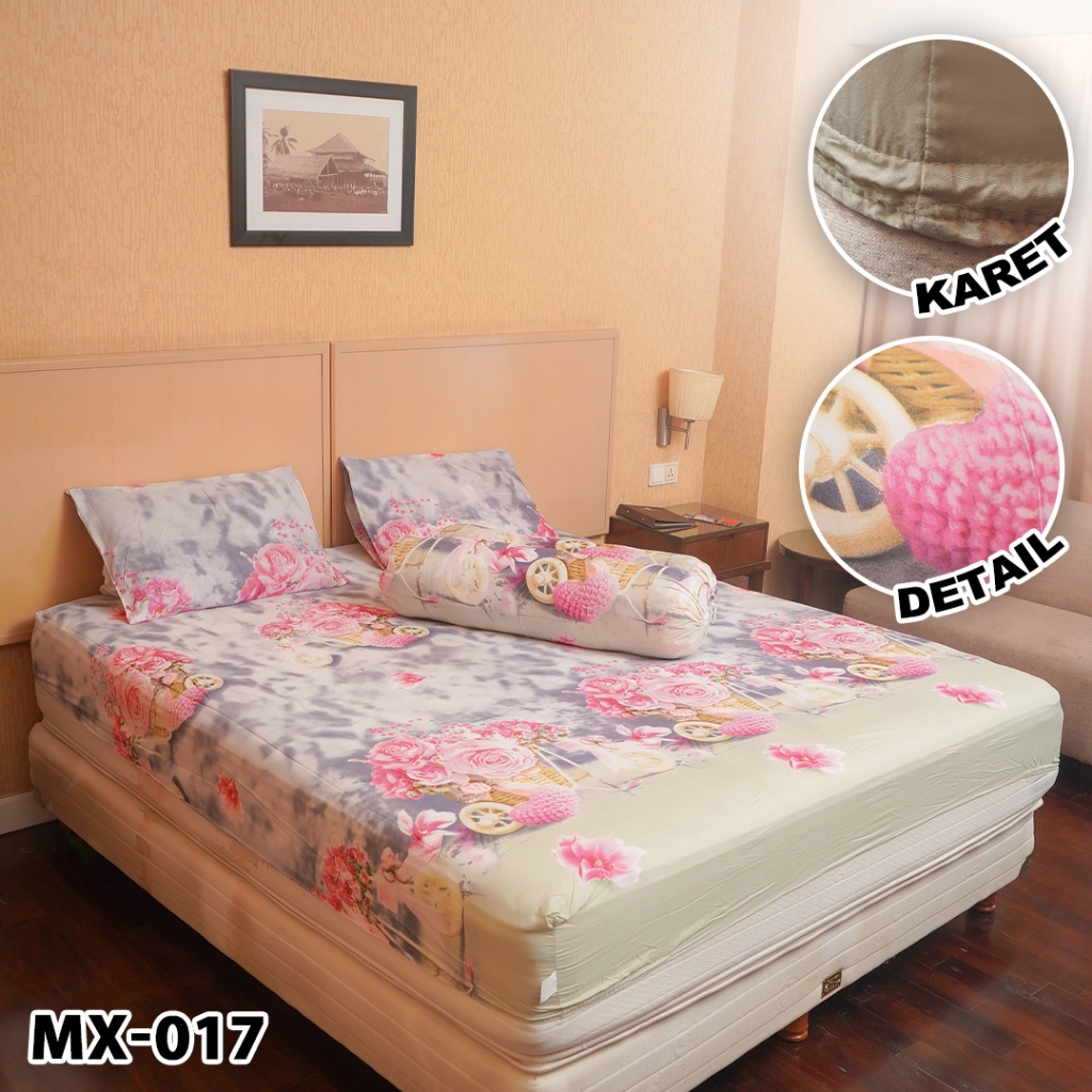 Jual Seprei Motif Flower Microtex Aesthetic Set Bantal Guling MX017 100 ...