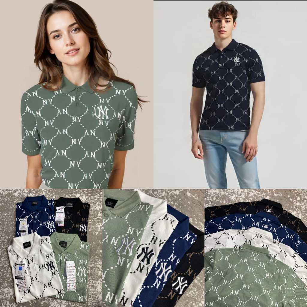 Jual MLbb Kaos Kerah Monogram Logo Tee Wanita Pria Atasan Poloshirt ...