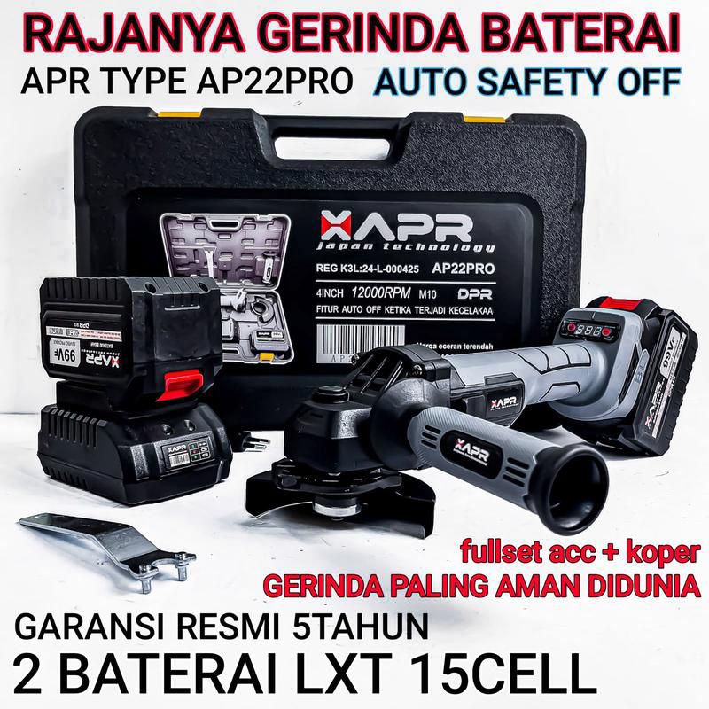 Jual Gerinda baterai cordless APR Japan AP22PRO angle grinder gurinda ...