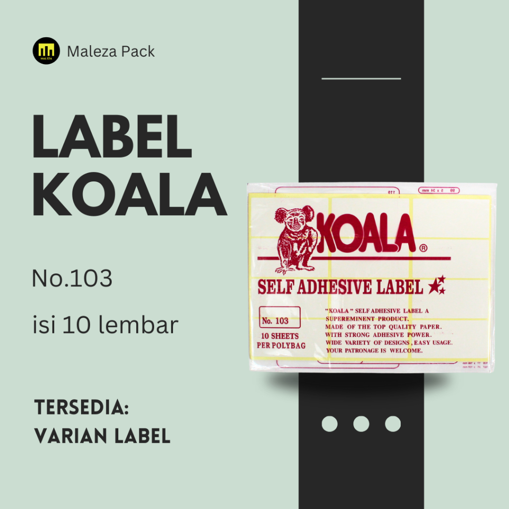 Jual Label Koala No.103/ Stiker Koala isi 10 lembar | Shopee Indonesia