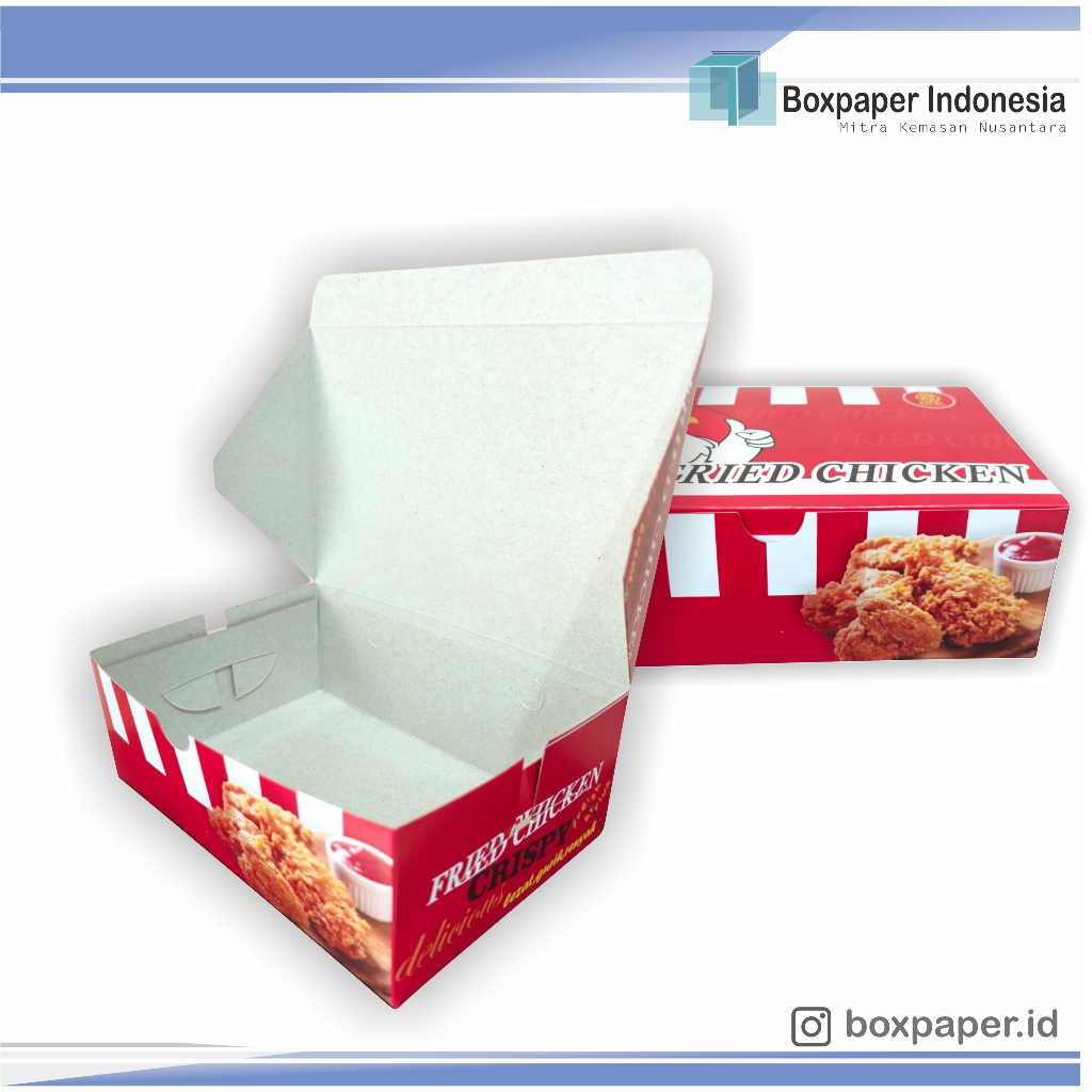Jual (isi 25pcs) Box Dus KFC Kertas kemasan Makanan Fried Chicken Ayam ...