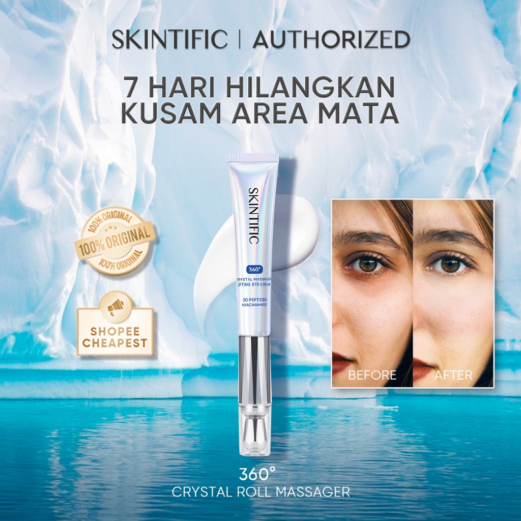 Jual [SKINTIFIC AUTHORIZED] 360° Crystal Massager Lifting Eye Cream 20ml | Eye Serum Penghilang ...