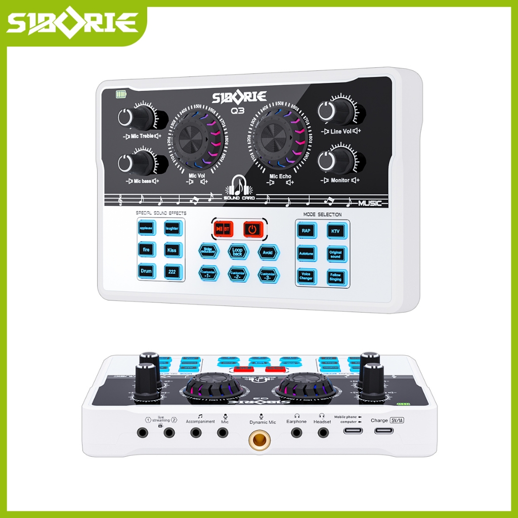 Jual Siborie Q3 Soundcard Mixer Bluetooth Audio USB External Sound Card ...