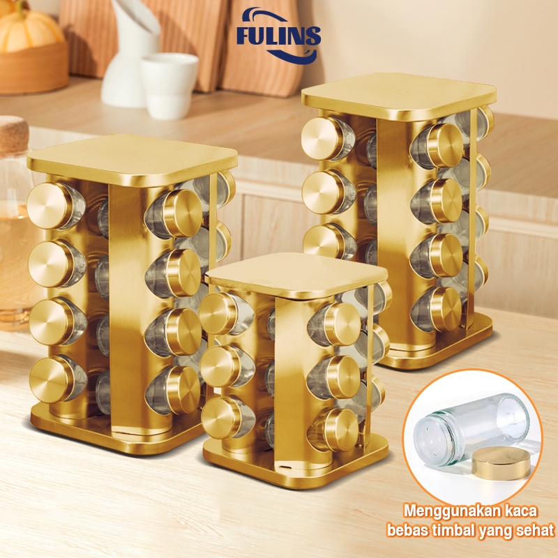 Jual ⭐Rotasi 360°⭐Rak Putar Bumbu Dapur/Rotating Spice/tempat bumbu ...