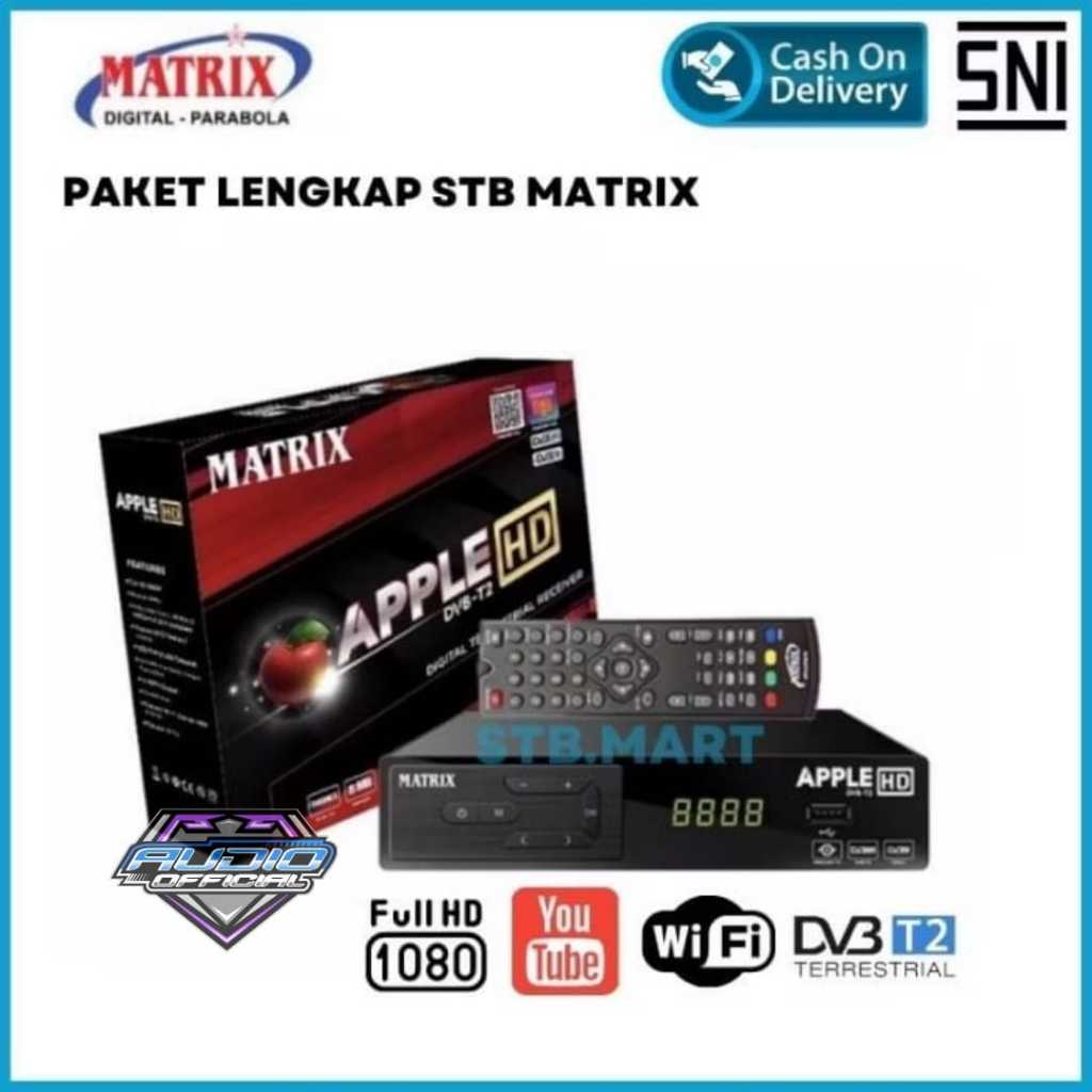 Jual STB APLE MATRIK WELHOM Set Top Box TV Digital SNI DVBT2 UHF Wifi ...
