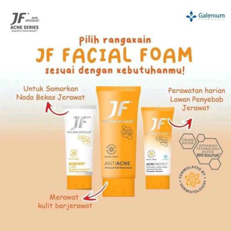 Jual Jf Sulfur Facial Foam Anti Acne/Acne Protect/Acne Spot 100 gr ...
