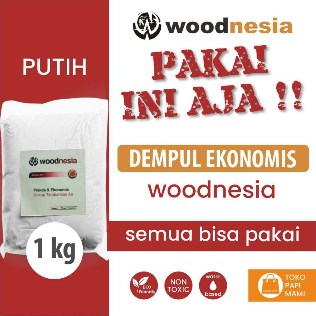 Jual Dempul Kayu warna Putih MURAH 1KG WOODNESIA Dempul Kayu Putih ...