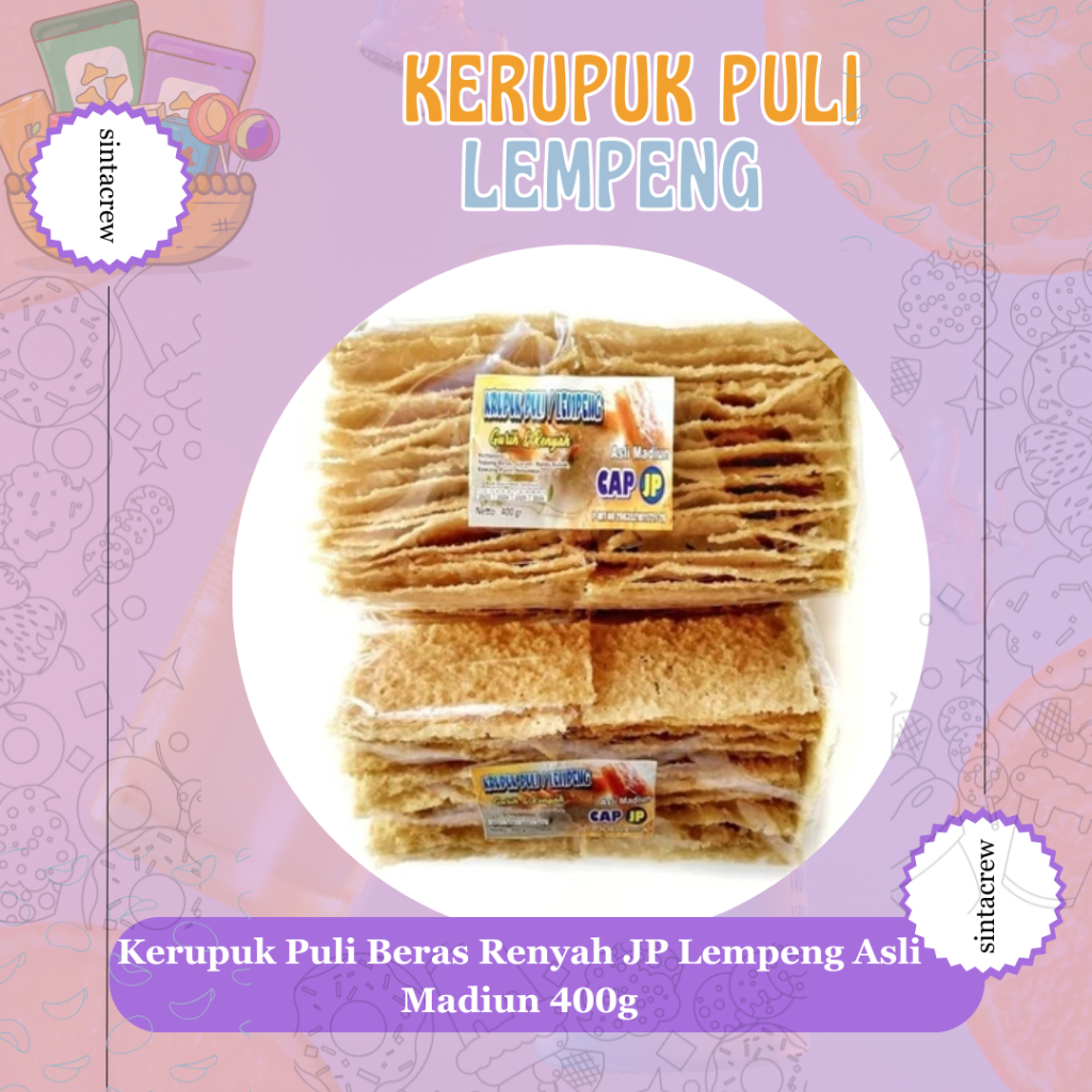 Jual Kerupuk Puli Beras Renyah JP Lempeng Asli Madiun 400g | Shopee ...