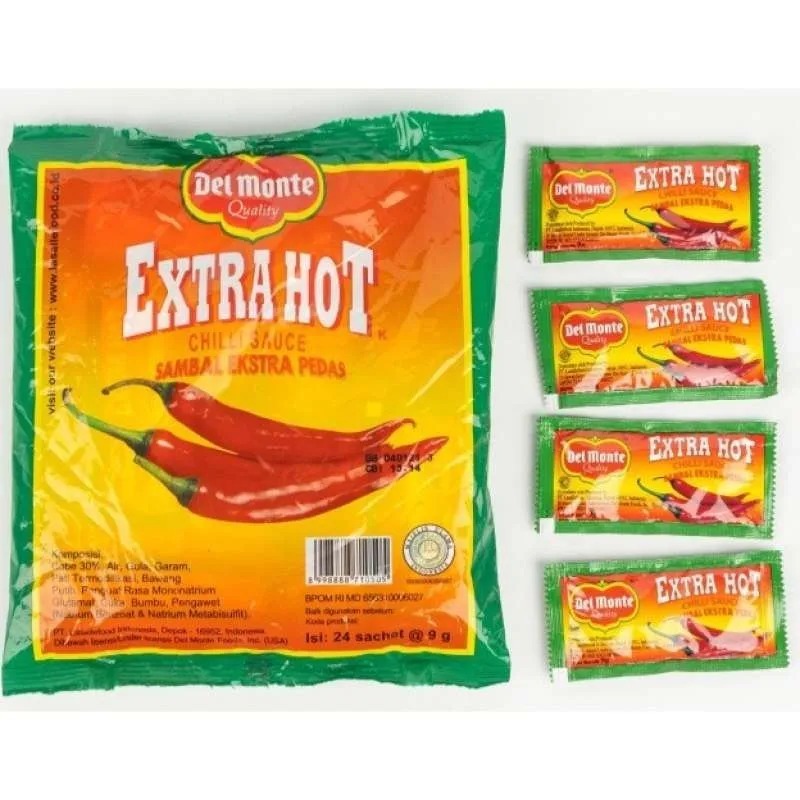 Jual Delmonte Saus saos extra hot 8 gr (isi 24 sachet) | Shopee Indonesia