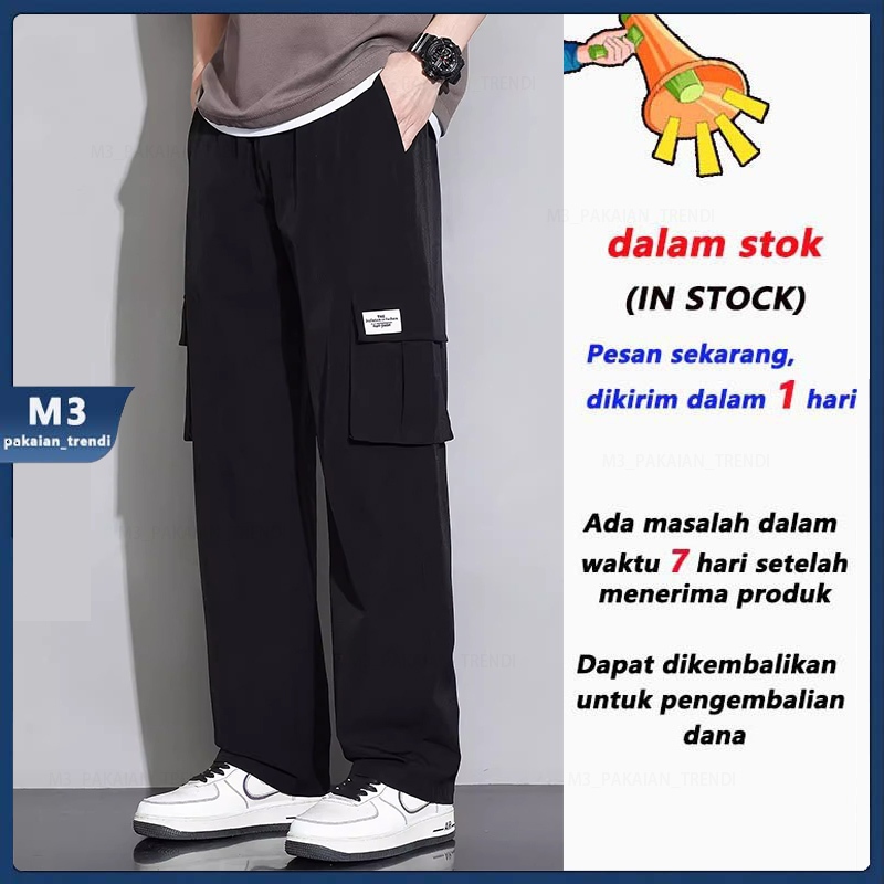 Jual Celana Cargo Panjang Pria korean style Celana kargo loose pants Casual original Cargo Pants ...