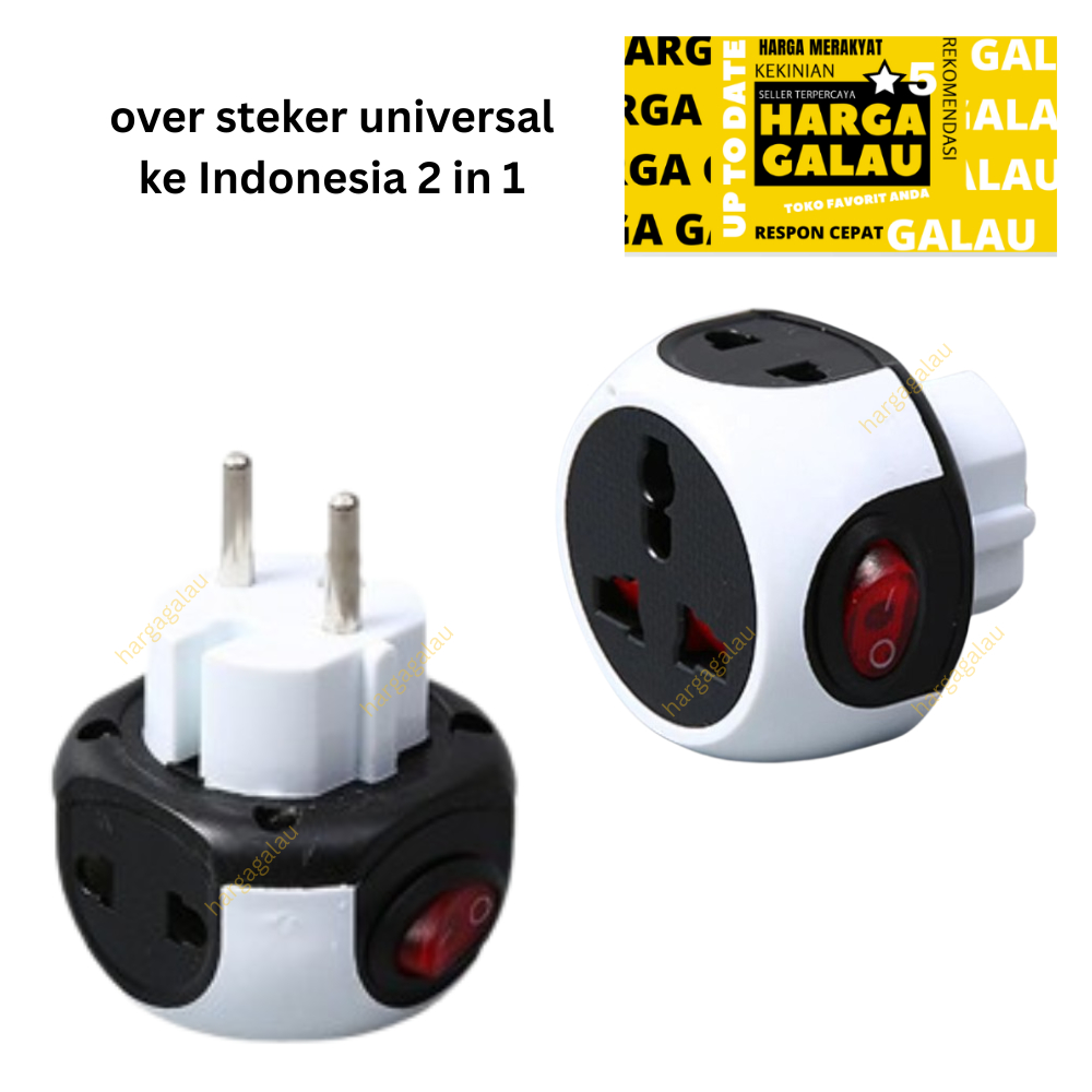 Jual over steker universal ke Indonesia 2 in 1 / lubang listrik ...