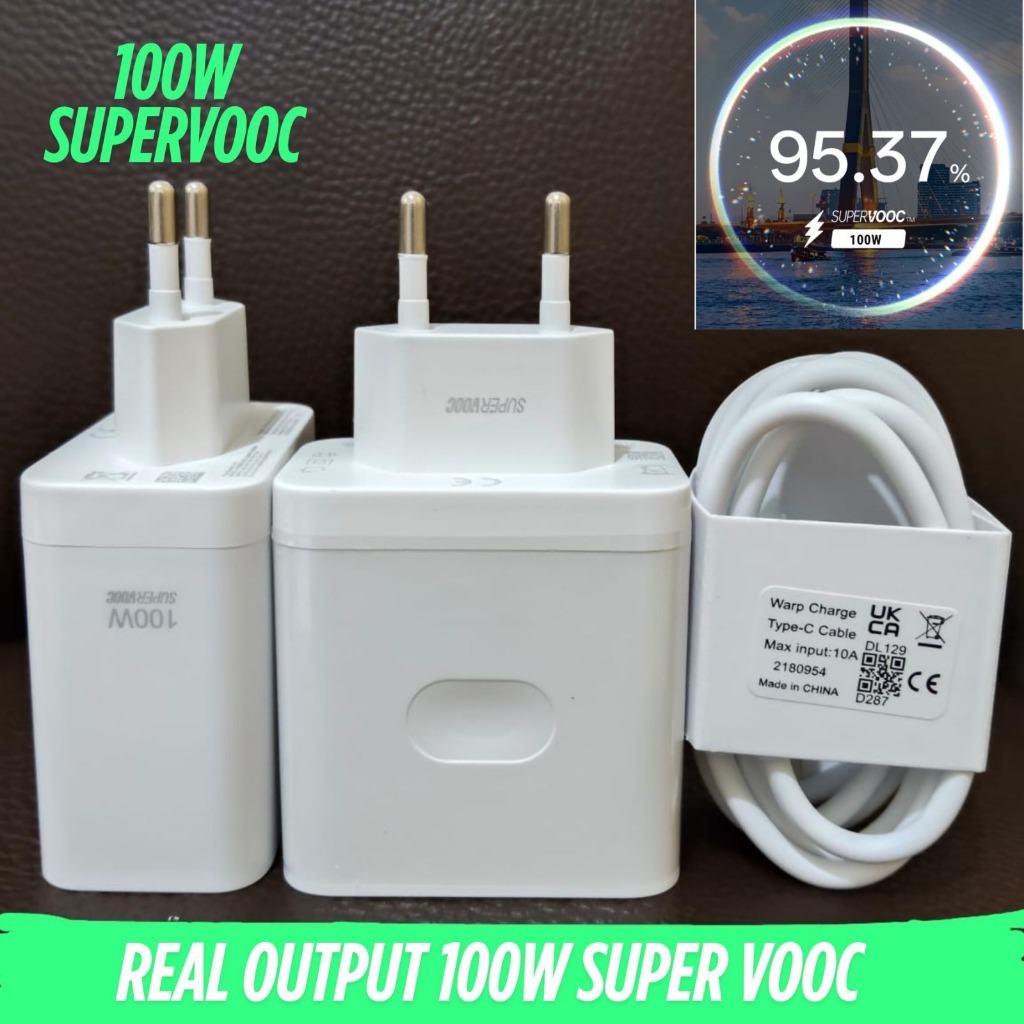 Jual Charger Oppo 100W SUPER VOOC USB Type c Fast Charging / charger ...