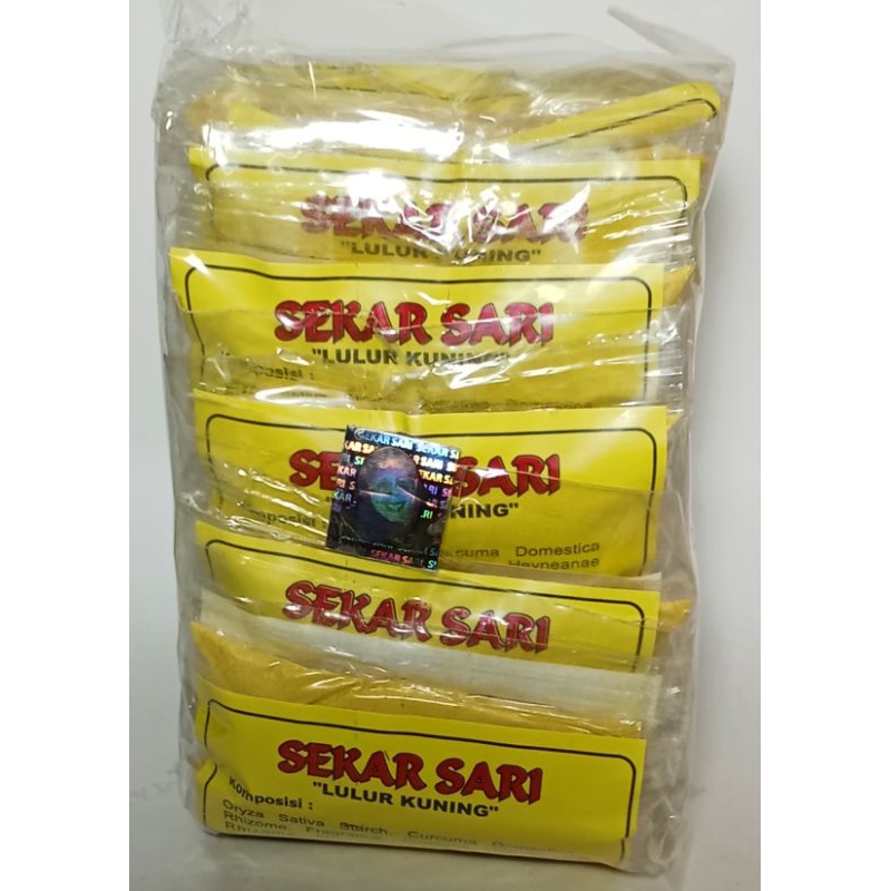 Jual LULUR KUNING ASLI KERATON SOLO SEKAR SARI PACK ISI 10 SACHETS ...