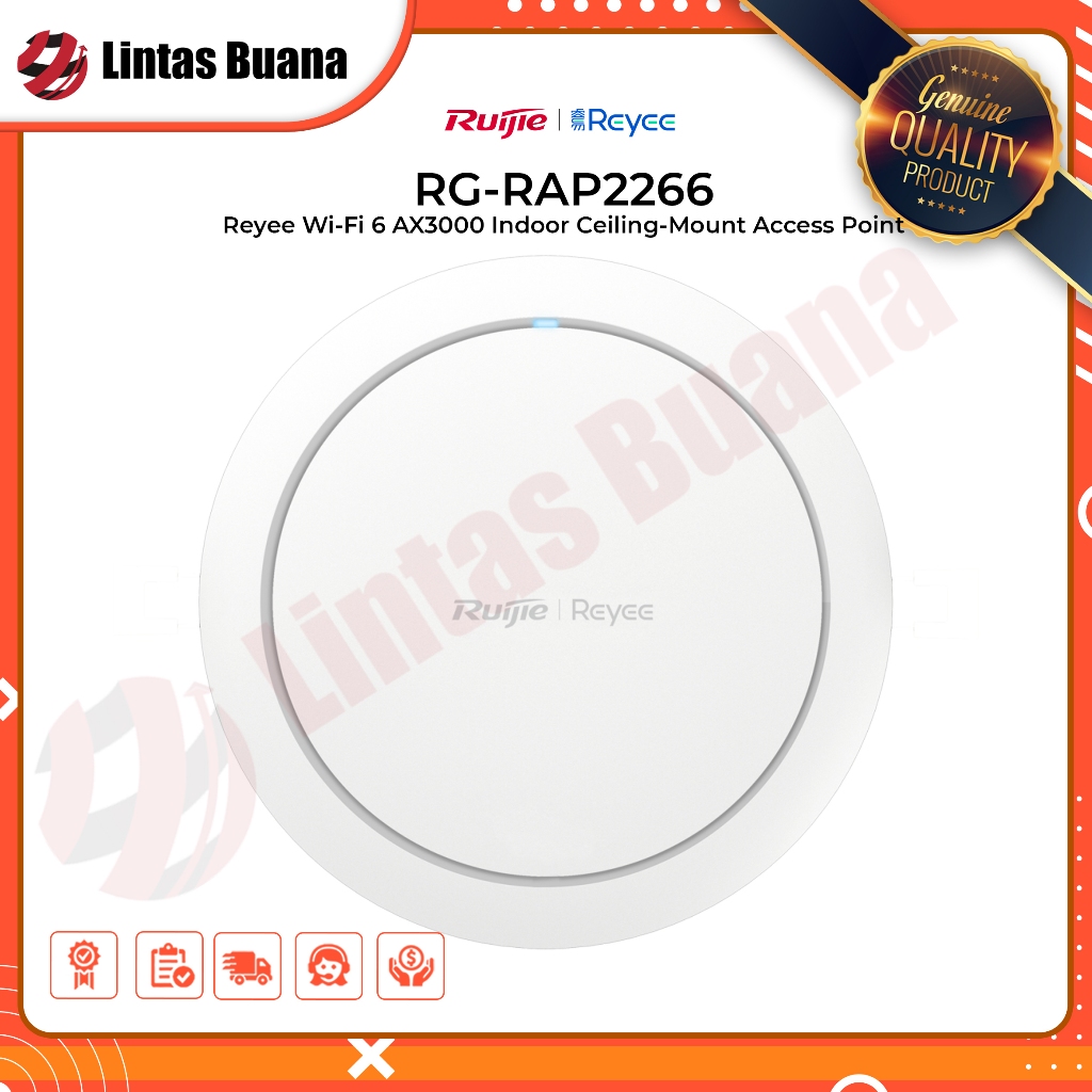 Jual Ruijie Reyee RG-RAP2266, Reyee Wi-Fi 6 AX3000 Indoor Ceiling-Mount ...