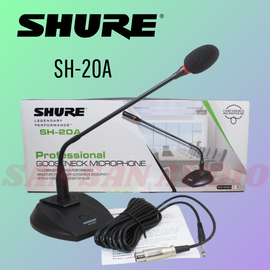 Jual SHURE MIC MEJA/ MIC PODIUM S-20A kabel 5 meter | Shopee Indonesia