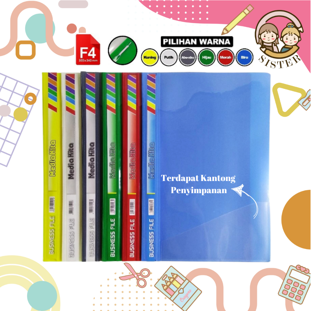 Jual Map Bisnis File Kantong F4/Map Plastik Dokumen/Map Snail Folio ...