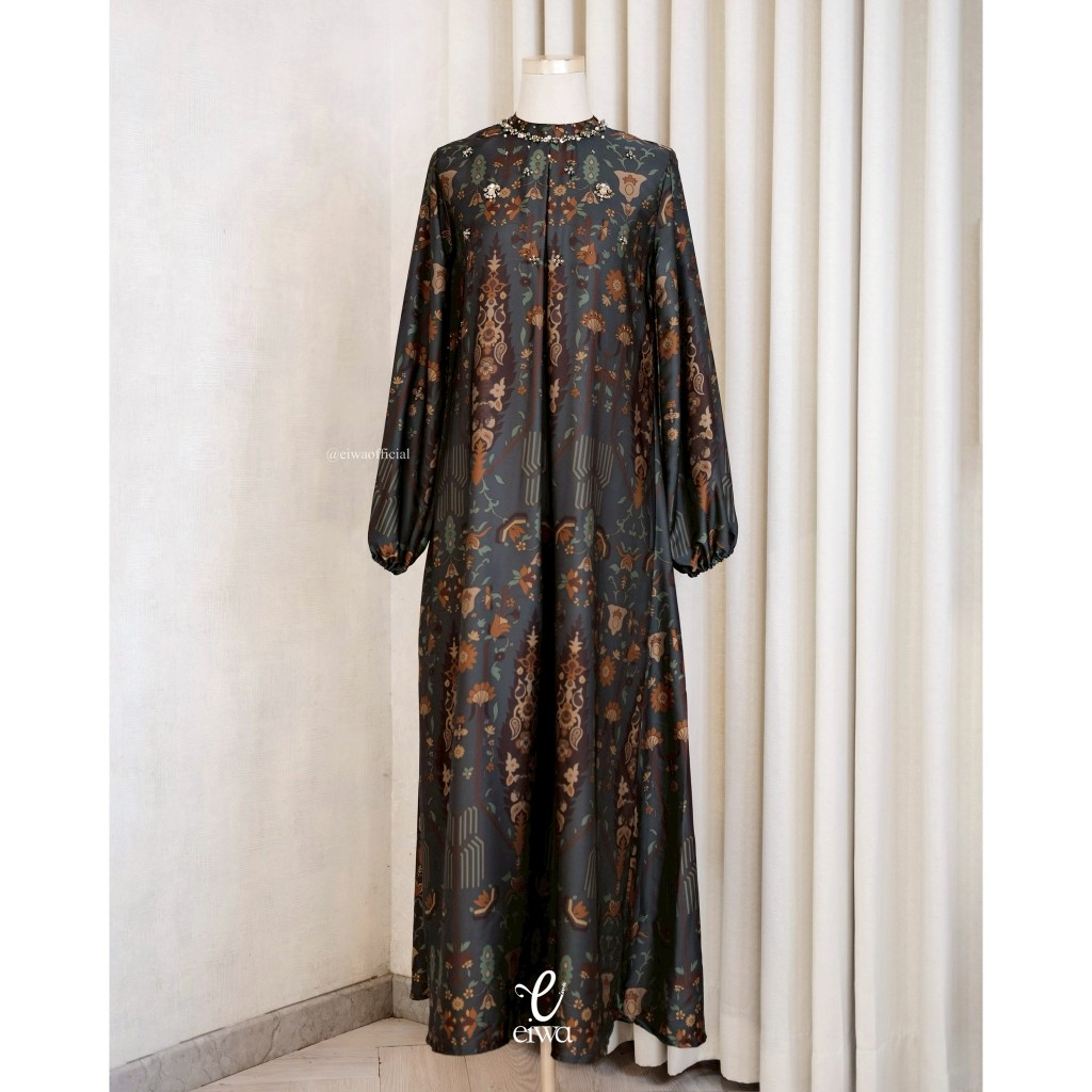 Jual Shafila Dress Dark Green |EIWA | Shopee Indonesia