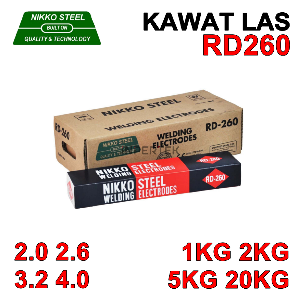 Jual Kawat Las RD260 2.0mm 2.6mm 3.2mm 4mm NIKKO STEEL Elektroda RD 260 2 2.6 3.2 4 Welding ...