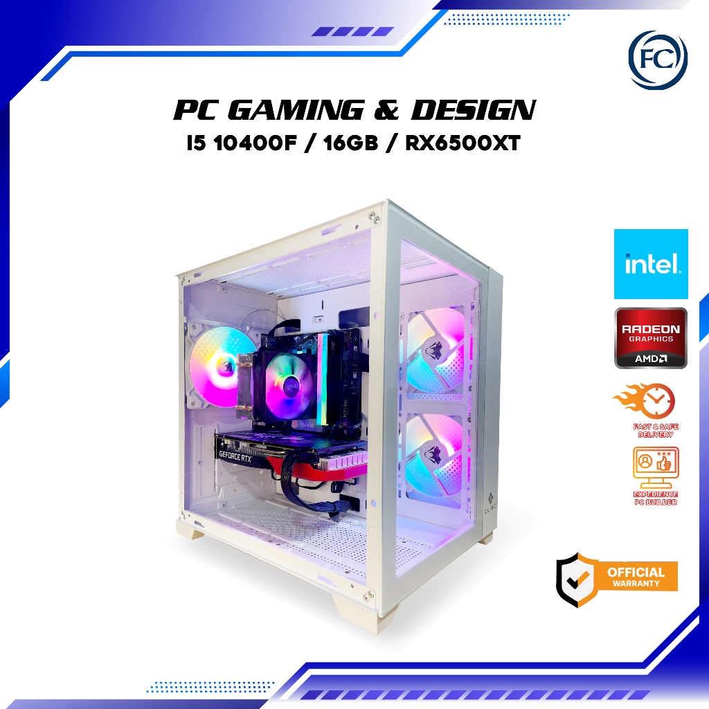 Jual PAKET PC GAMING I5 10400F / 16GB / RX6500XT Gaming / Design | Shopee Indonesia