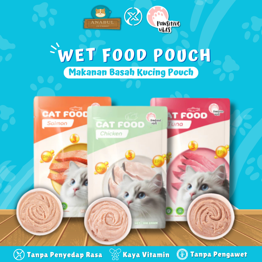 Jual PAWSITIVE VIBES Makanan Kucing Basah Adult 100gr - Wet Food KUCING ...