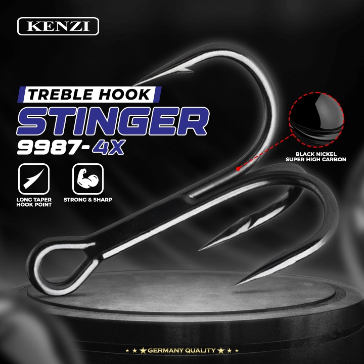 Jual MATA KAIL KENZI STINGER TREBLE HOOK 9987-4x BLACK NICKEL | Shopee ...