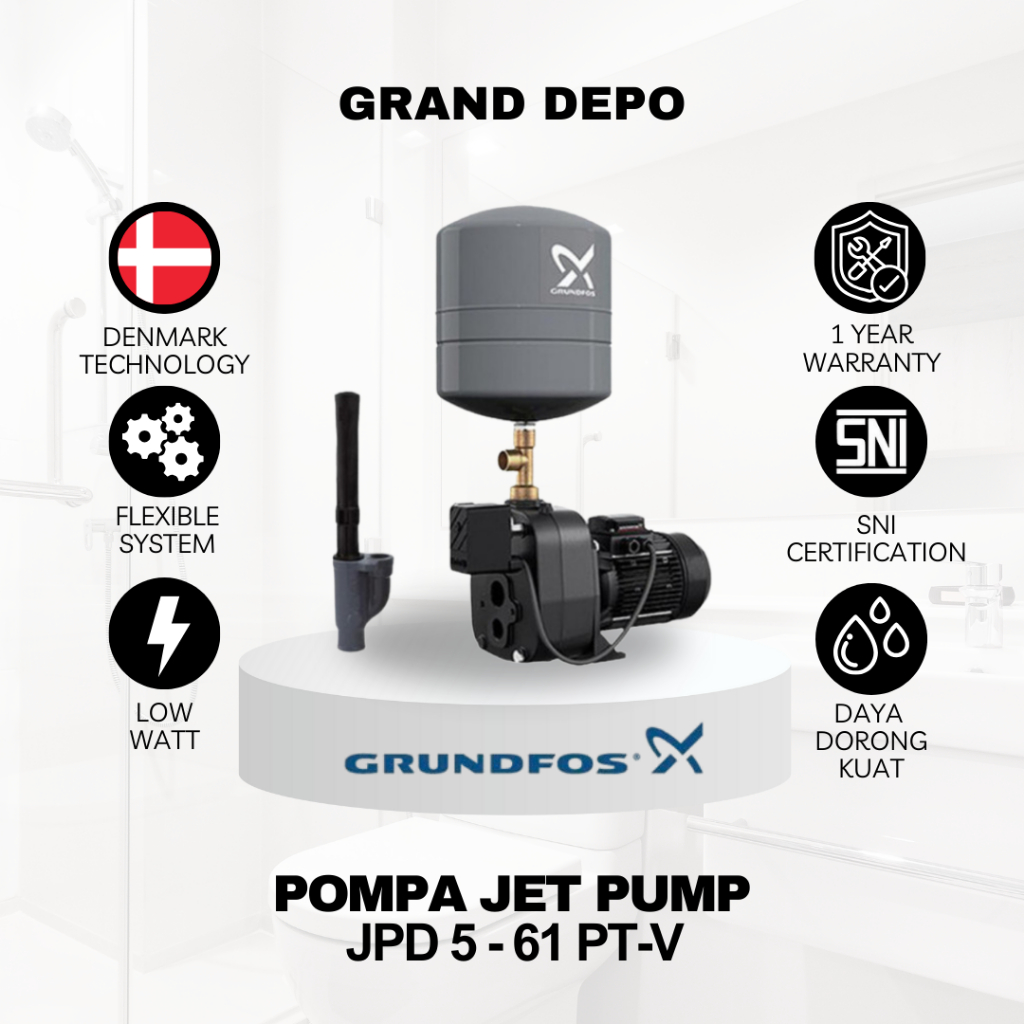 Jual Grundfos Pompa Air Sumur Dalam Jet Pump JPD 5-61 PT-V Grundfos / Pompa Air Semi Jet ...