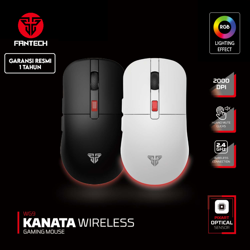 Jual Fantech KANATA WIRELESS WG9 Gaming Mouse Macro Wireless RGB Silent ...