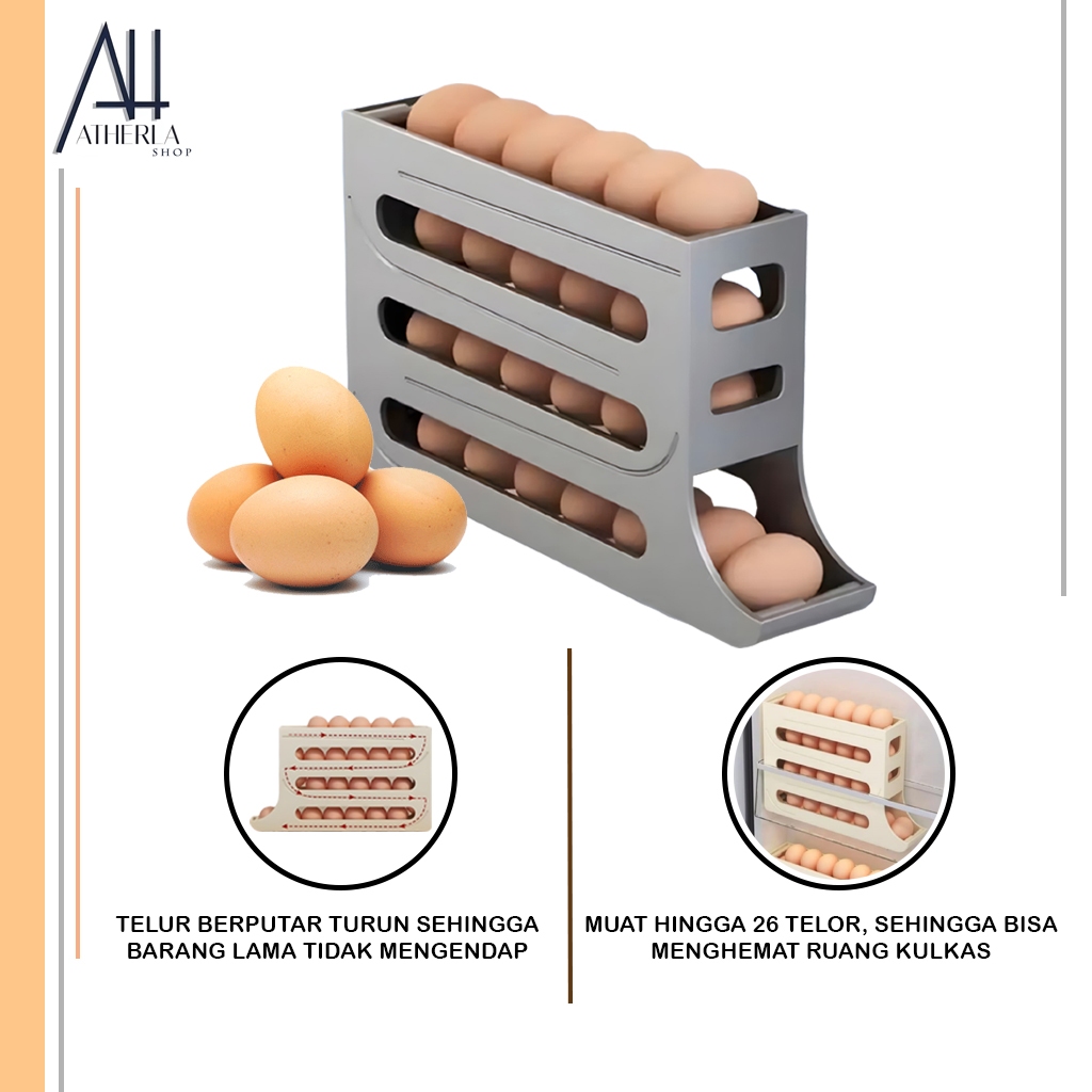 Jual Rak Telur 4 Tingkat Hemat Tempat Otomatis / Tempat Penyimpanan ...