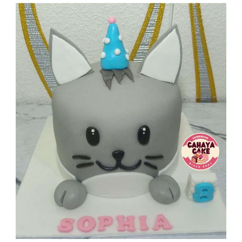 Jual Kue Ulang Tahun Kucing / Cat Cake / Kue Ultah Karakter Kucing ...
