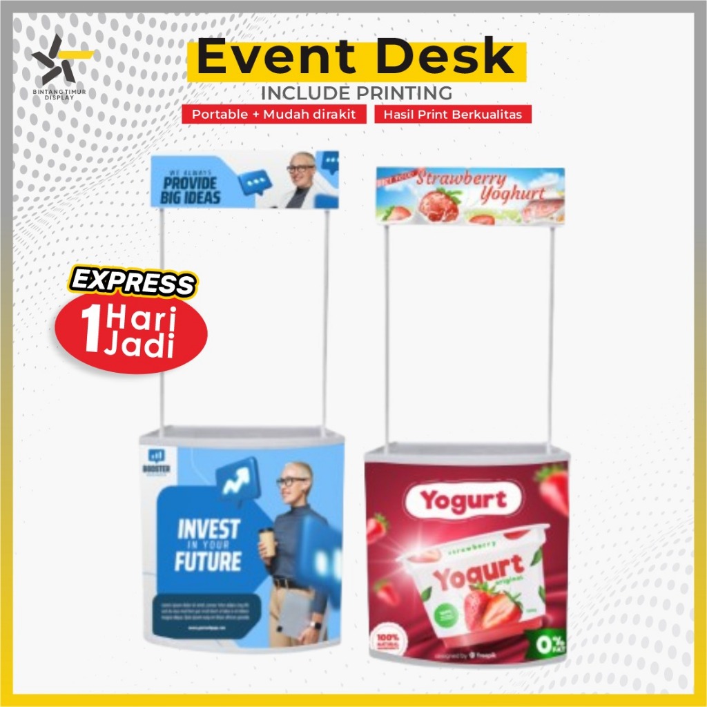 Jual EVENT DESK + PRINTING | event desk portable, meja promosi lipat ...