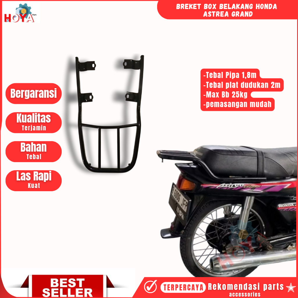 Jual Bracket Astrea Grand Besi 2mm Hitam Anti Karat Rak Belakang ...