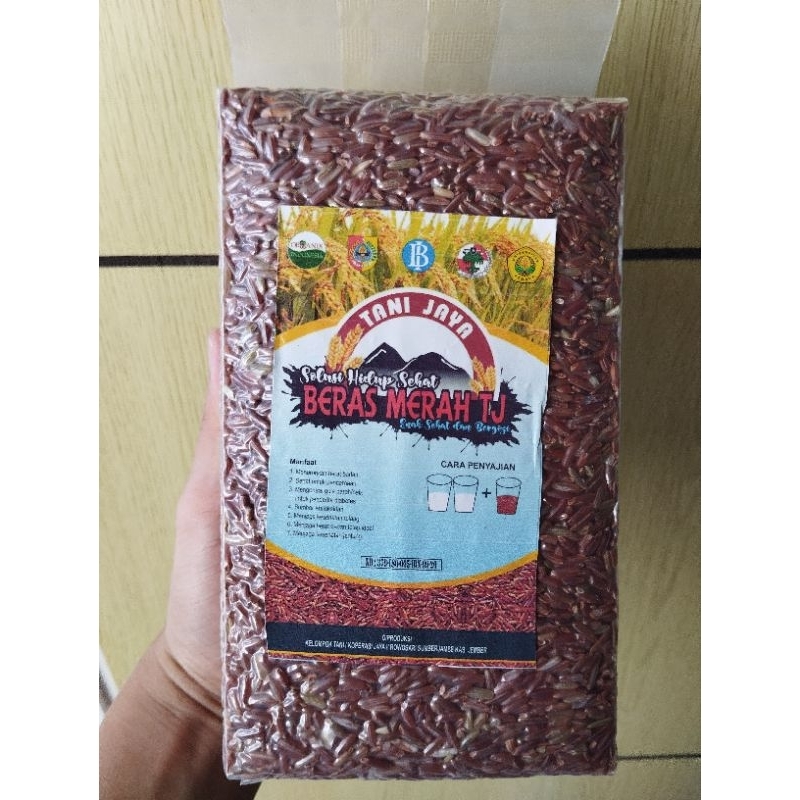 Jual Beras Merah Organik Tani Jaya 1kg | Shopee Indonesia
