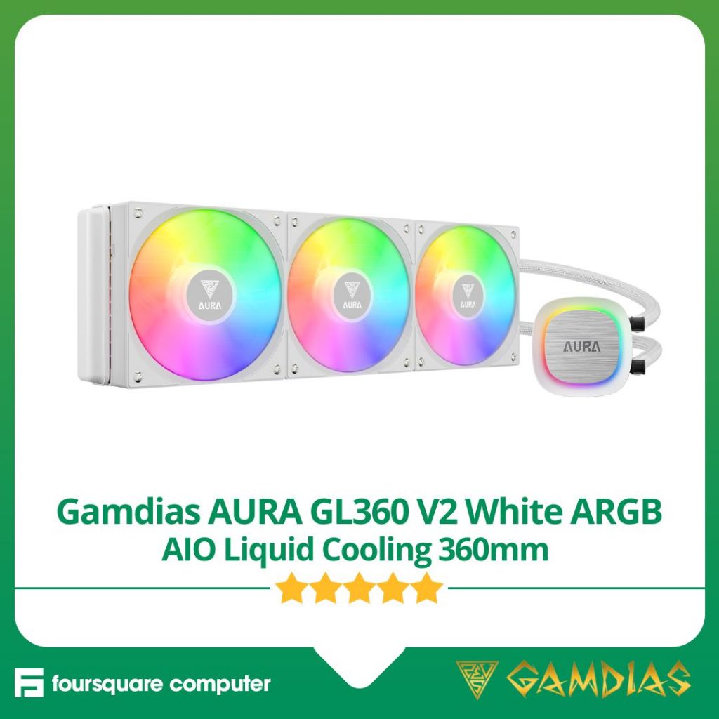 Jual Gamdias AURA GL360 V2 White ARGB AIO Liquid Cooling 360mm | Shopee ...