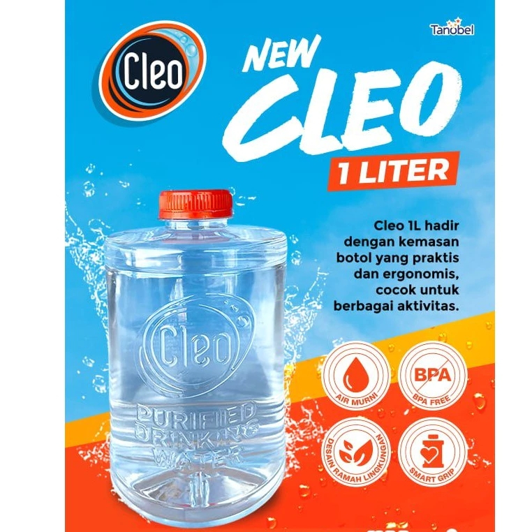 Jual BARU!! Air mineral Air Murni Cleo Botol 1000mL 1000 mL 1L 1 L Liter isi 12 botol BPA Free ...