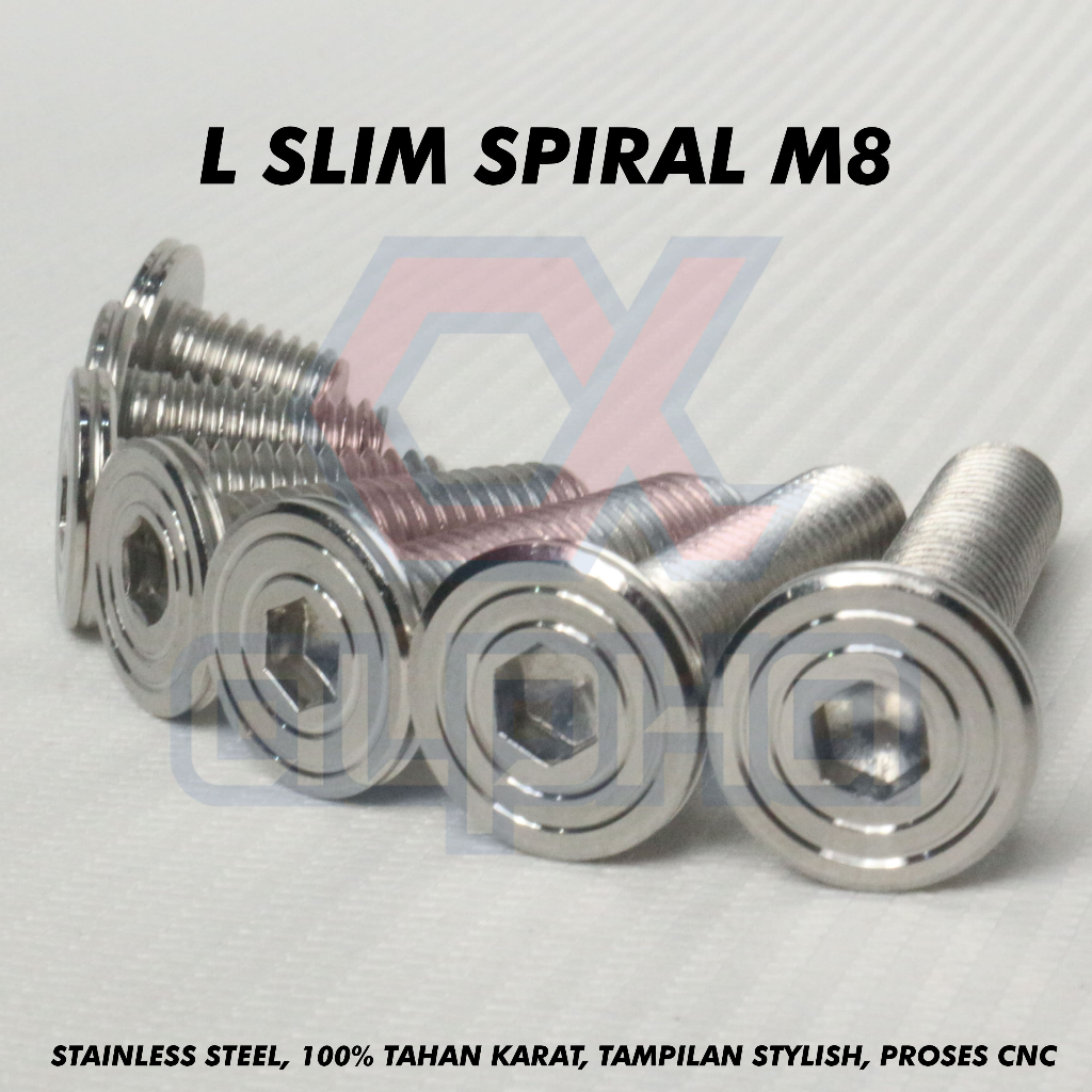 Jual Baut Stainless CNC Drat 12 M8 Slim MODEL SPIRAL Untuk Cakram Disk Kaliper Honda By Alpha ...