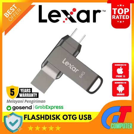 Jual Lexar JumpDrive Dual Drive D400 32GB / 64GB / 128GB / 256GB ...