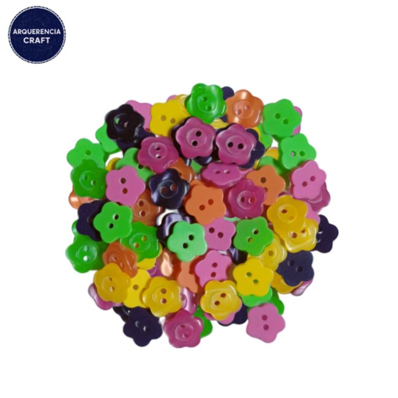 Jual 10 Pcs Kancing Hias Bentuk Bunga Warna Mix | Shopee Indonesia