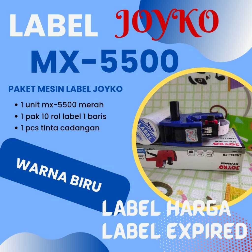 Jual PAKET Mesin Label Harga Joyko MX5500 BIRU 1 Baris Plus Label 10 ...