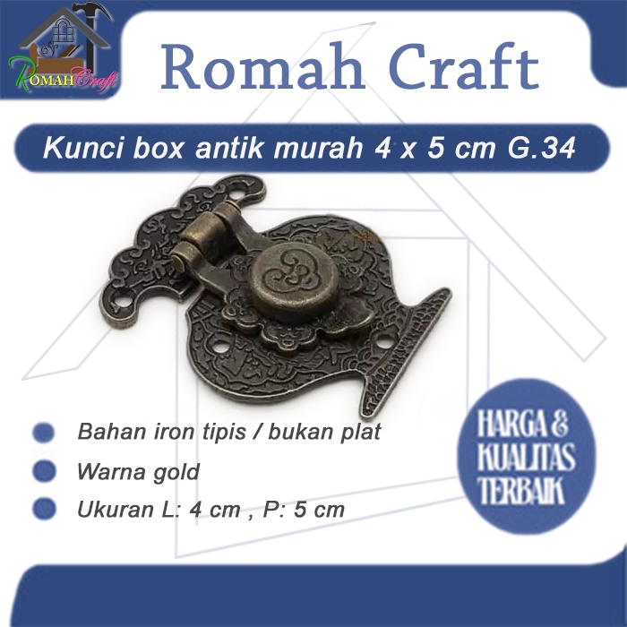 Jual Omah Engsel - Kunci box antik murah 4 x 5 cm G.34 / kuncian ...