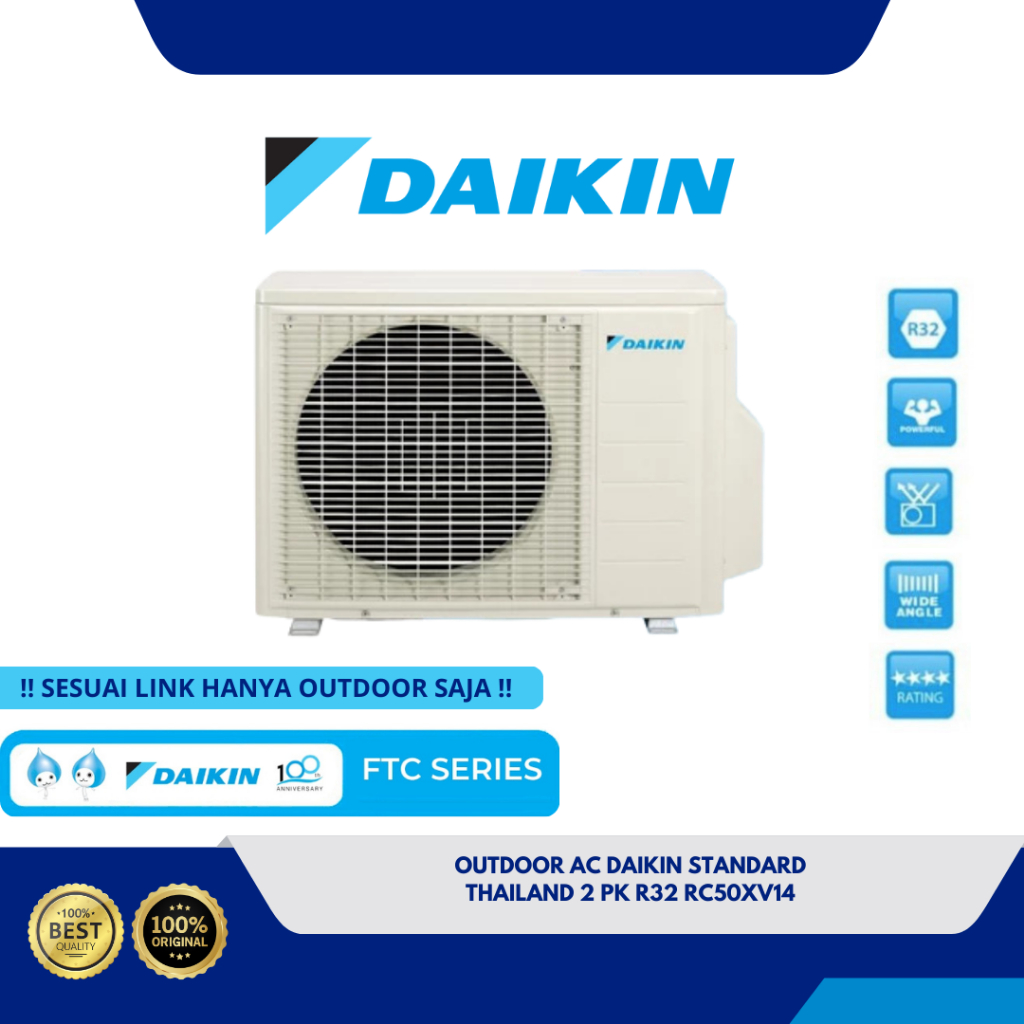 Jual Outdoor AC Daikin Thailand Standart R32 RC50XV14 2 PK BARU (OUTDOOR) | Shopee Indonesia