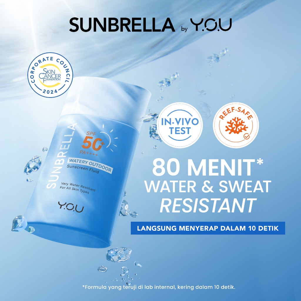 Jual YOU Sunbrella Watery Outdoor Sunscreen Fluid Sunscreen Waterproof ...