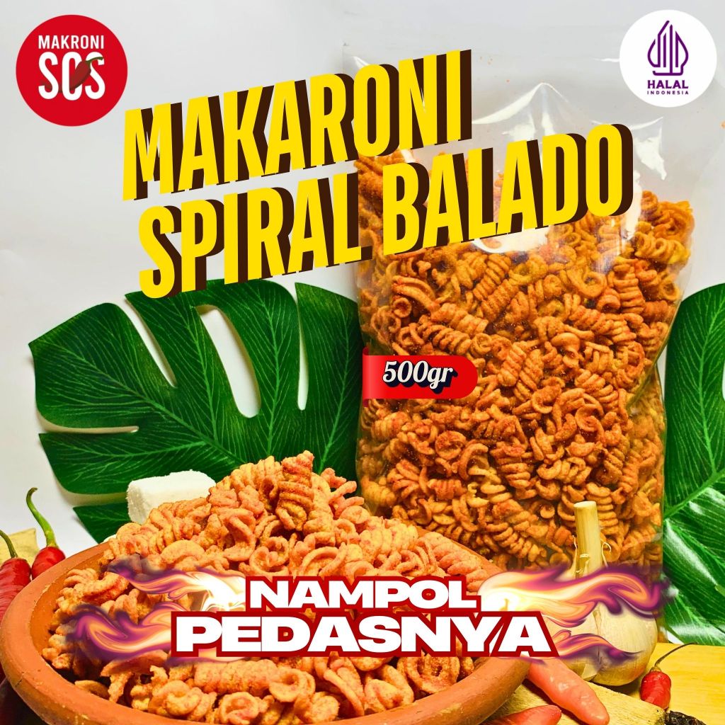 Jual Makaroni SOS - 500GR Makaroni Spiral Pedas Balado Terenak Nikmat ...
