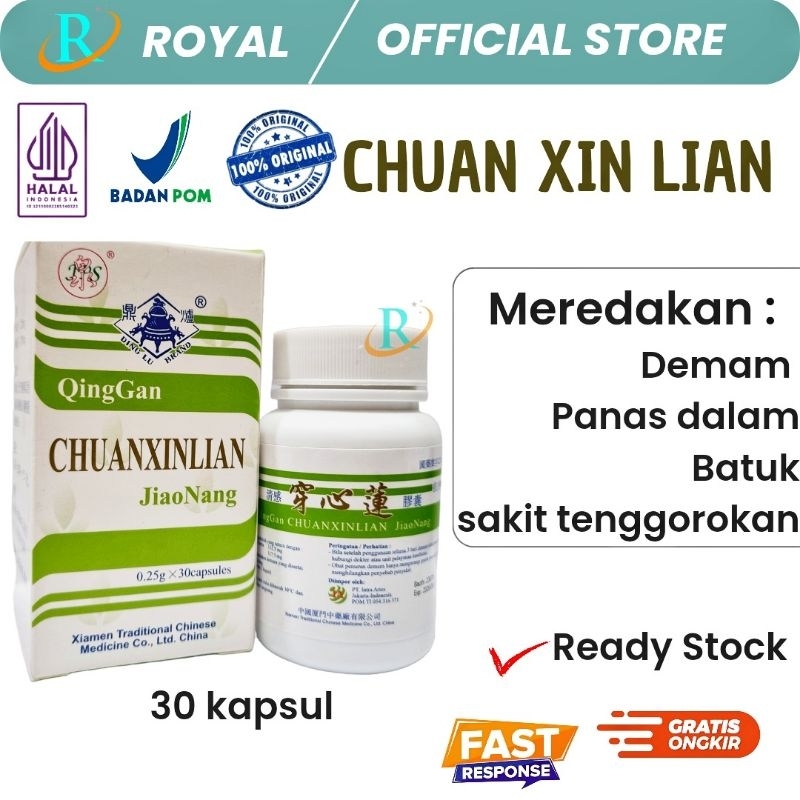 Jual Chuan Xin Lian Pian Kapsul Original Obat Batuk Panas Dalam dan ...