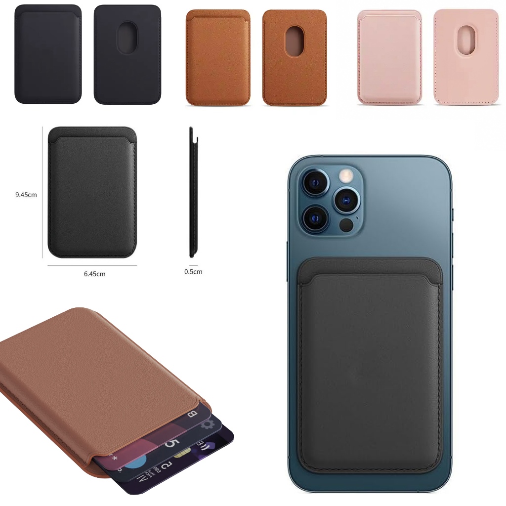 Jual MagSafe Pocket Leather Wallet Case Magnetic Pop-up Animation Card ...