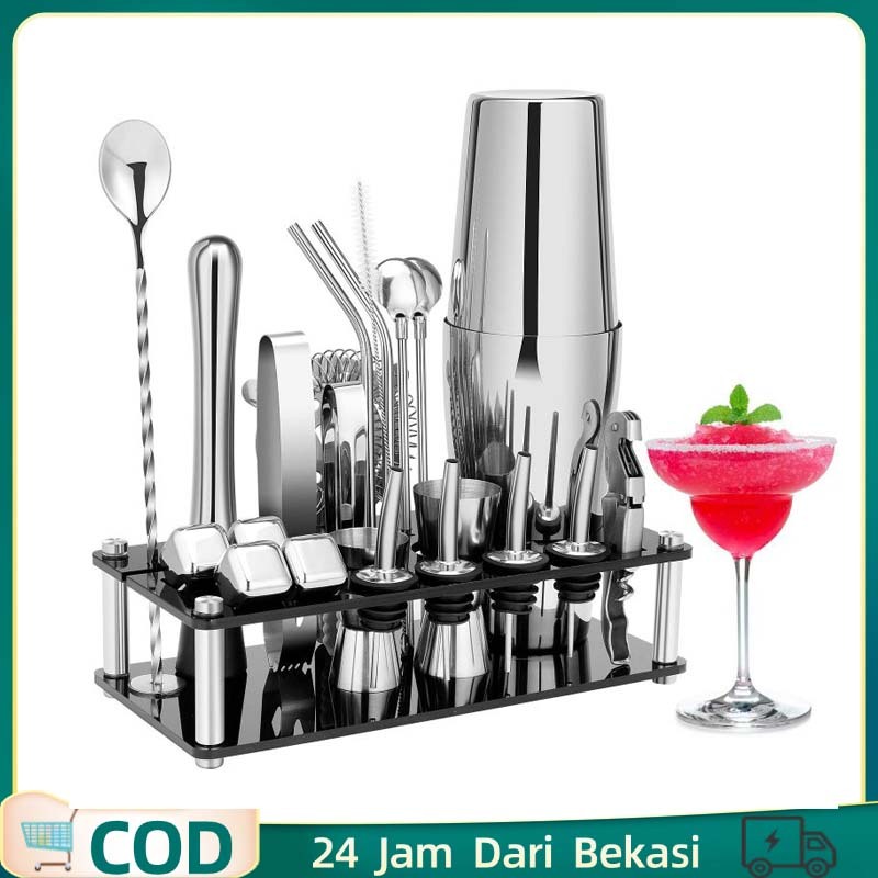 Jual Paket Lengkap Barista Bartender Set 25 In 1 Alat Shaker Minuman ...