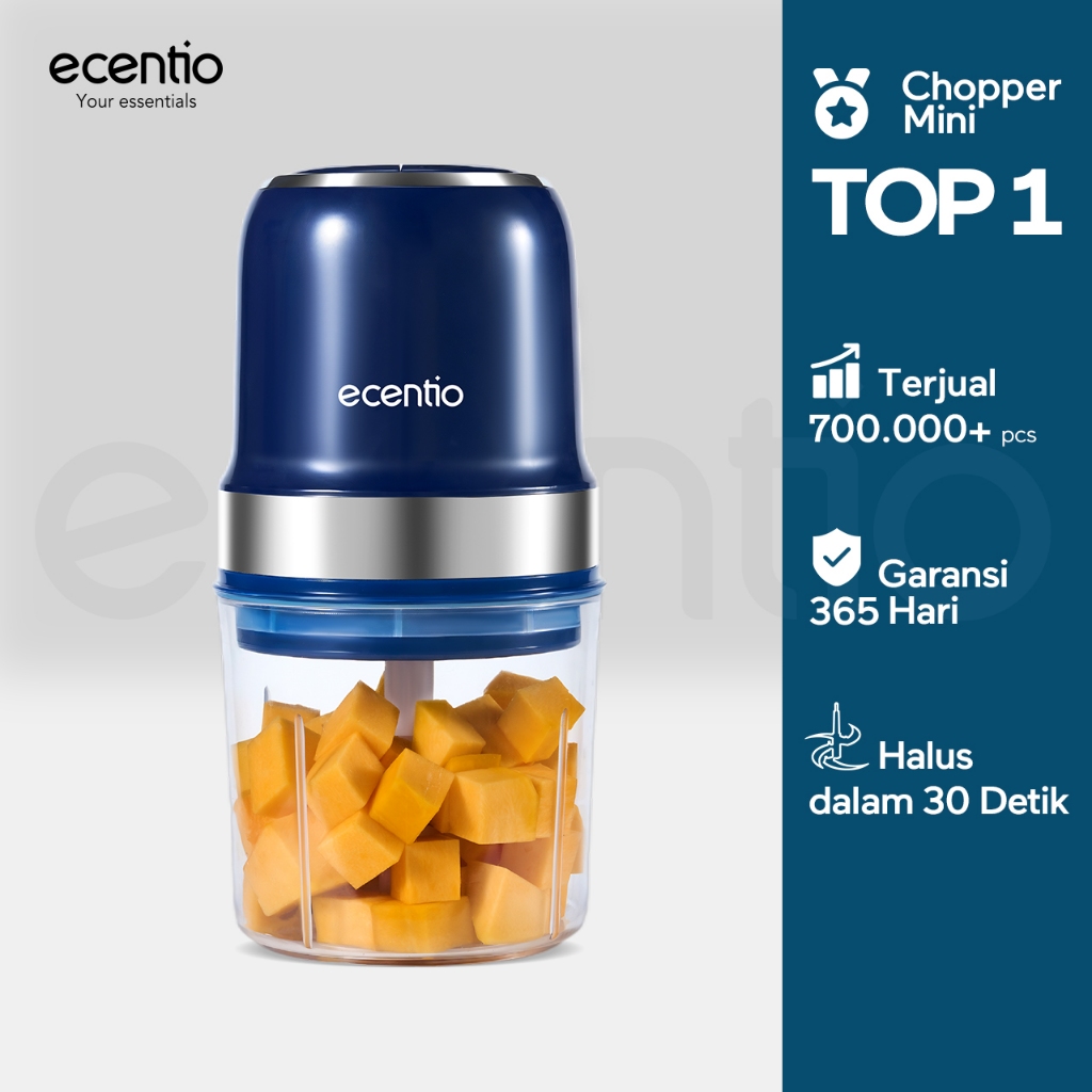 Jual ecentio mini chopper 800ml multi-fungsi blender penghancuran 10 ...